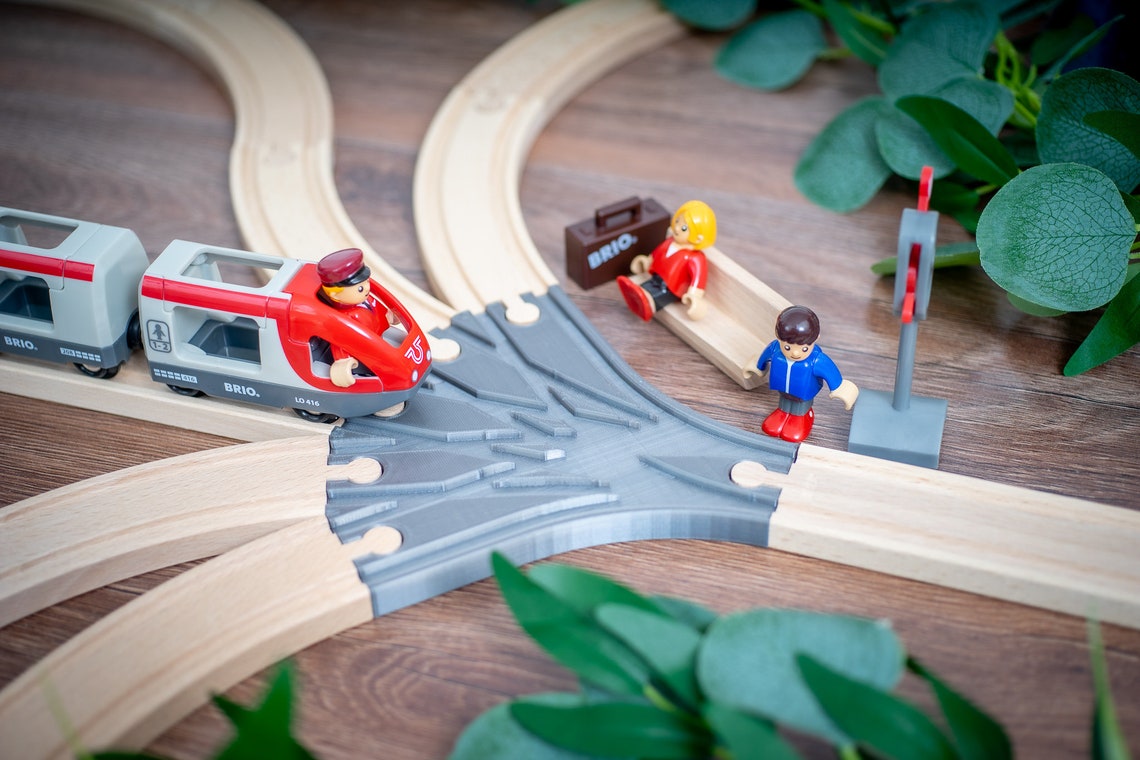 5-Ways to 1 Wooden Train Track Intersection Compatible with | Etsy