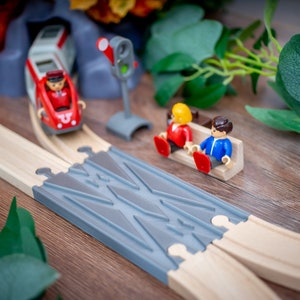 Parallel Wooden Train Track Intersection, Compatible With Brio, IKEA ...