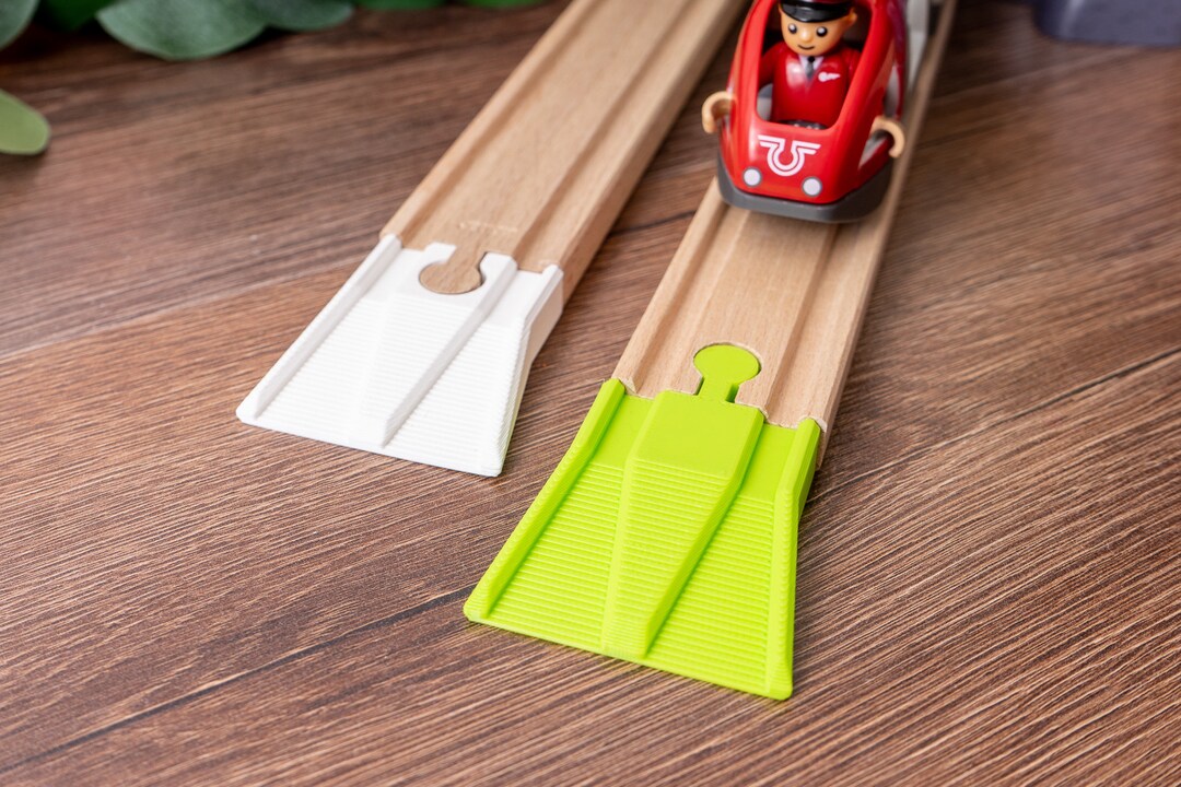 2X Ramps for Wooden Train Track, Wooden Train Track End Rail Slope ...