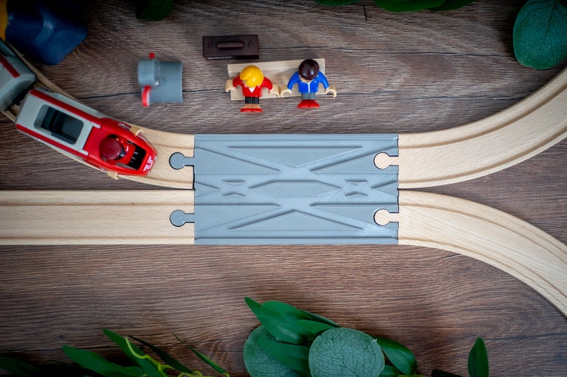 Parallel Wooden Train Track Intersection Compatible With | Etsy