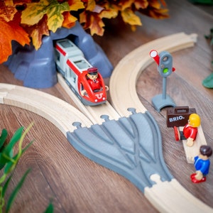 3-ways to 1 Wooden Train Track Intersection, Compatible With Brio, IKEA ...