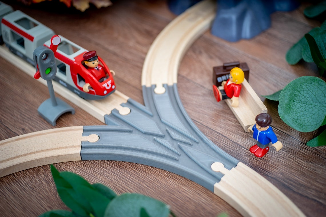 3-ways to 1 Wooden Train Track Intersection Compatible With - Etsy
