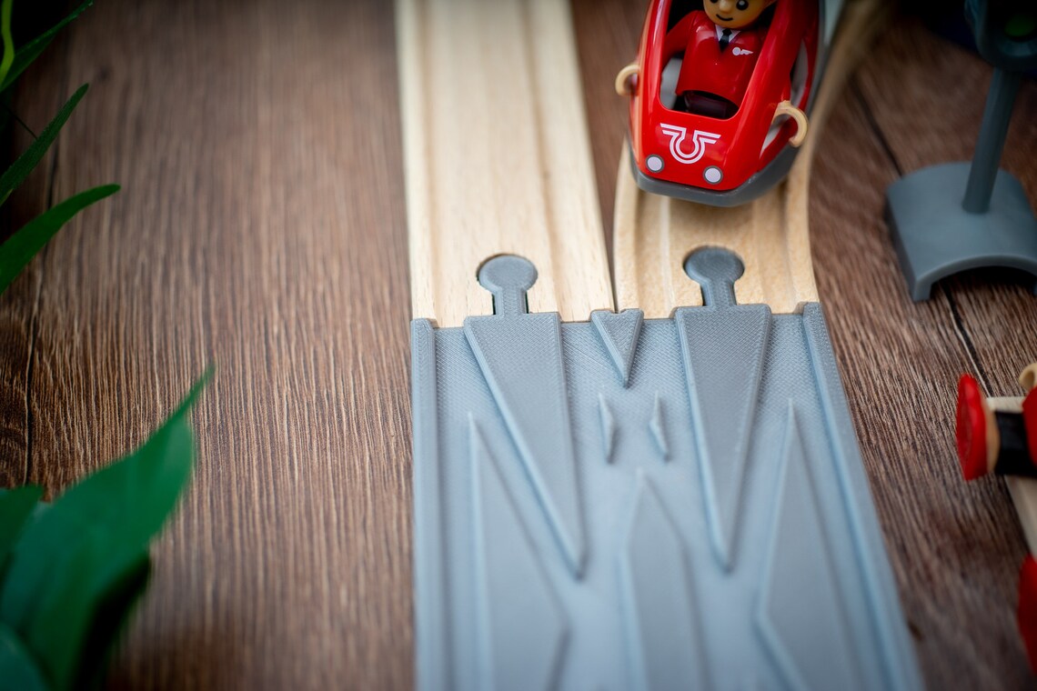 Parallel Wooden Train Track Intersection Compatible With | Etsy