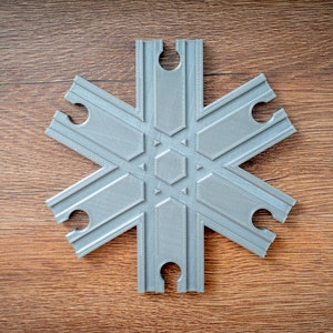 6-ways Star Wooden Train Track Intersection, Compatible With Brio, IKEA ...