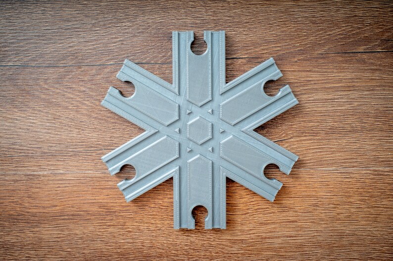 6-ways Star Wooden Train Track Intersection Compatible With - Etsy