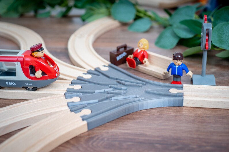 5-ways to 1 Wooden Train Track Intersection Compatible With - Etsy