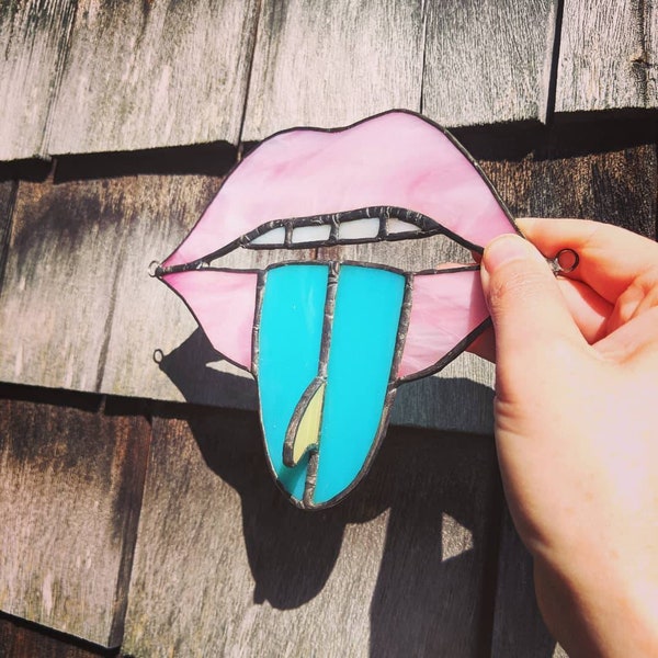 Lips Stained Glass Pattern - Etsy