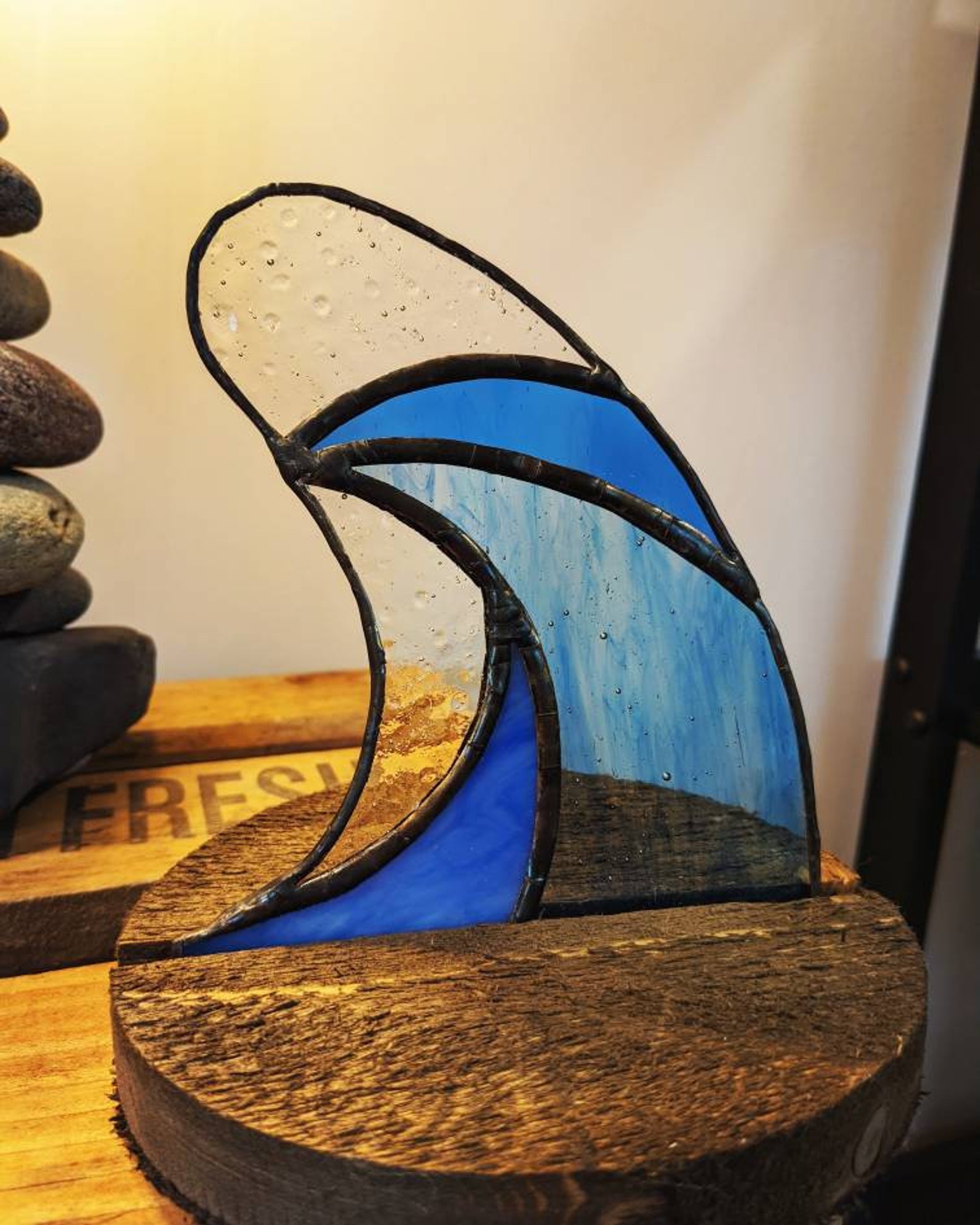Stained Glass Wave Fin - Etsy