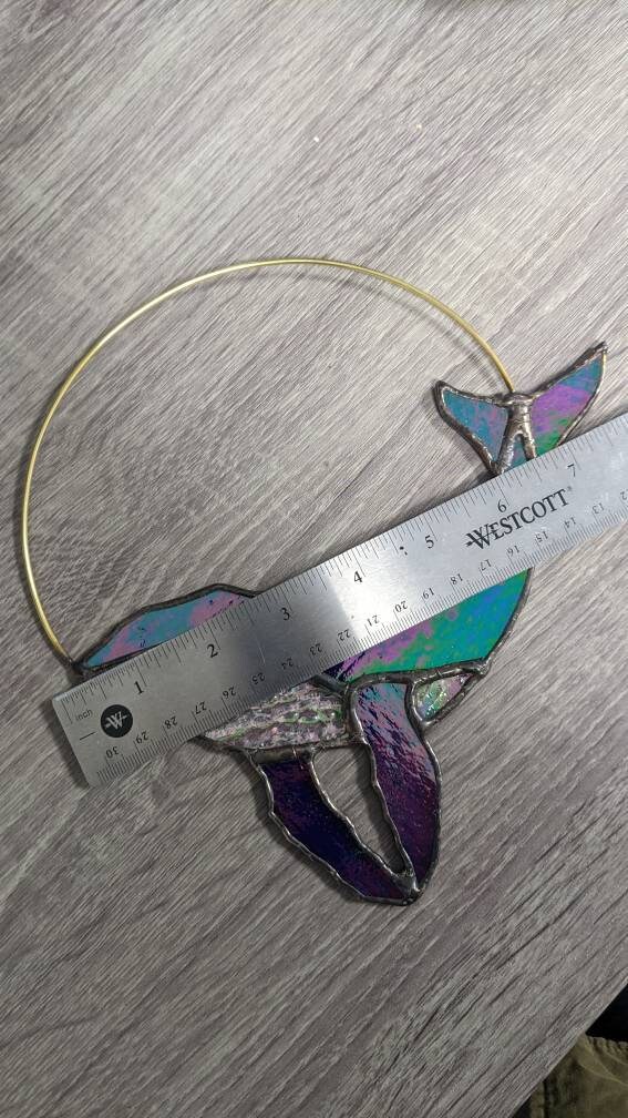 Stained Glass Hoop Whale - Etsy