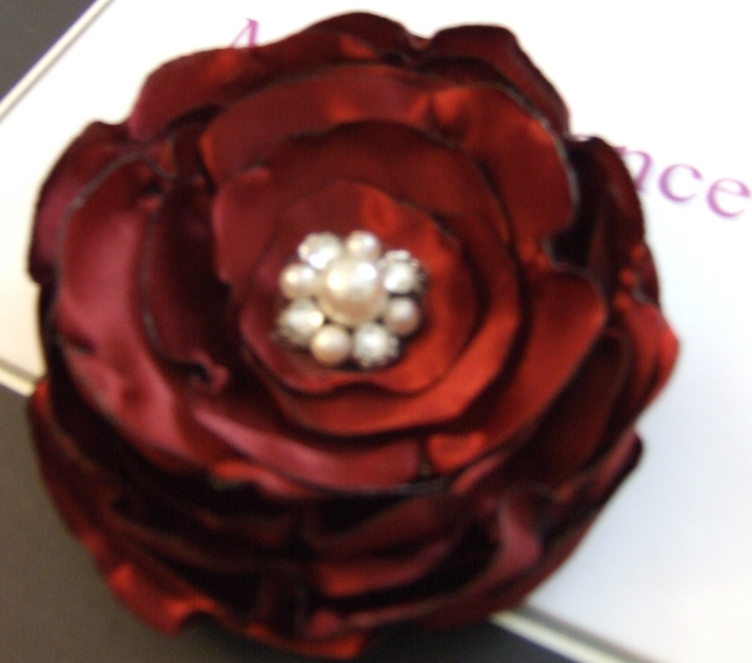 Burgundy/maroon Hair Flowerflower Brooch Bridal Flower Clip - Etsy