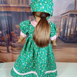 Handmade Prairie Style 18" Doll Dress With Bonnet "prairie Flowers ...