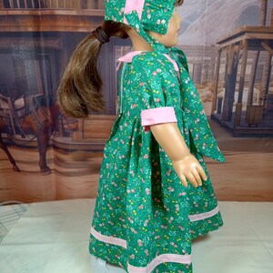 Handmade Prairie Style 18" Doll Dress With Bonnet "prairie Flowers ...