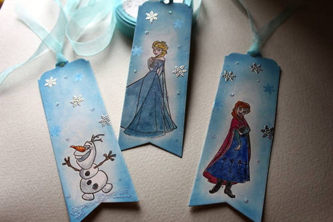 3 Handmade Frozen Themed Bookmarks Children's Gift/party Favours - Etsy