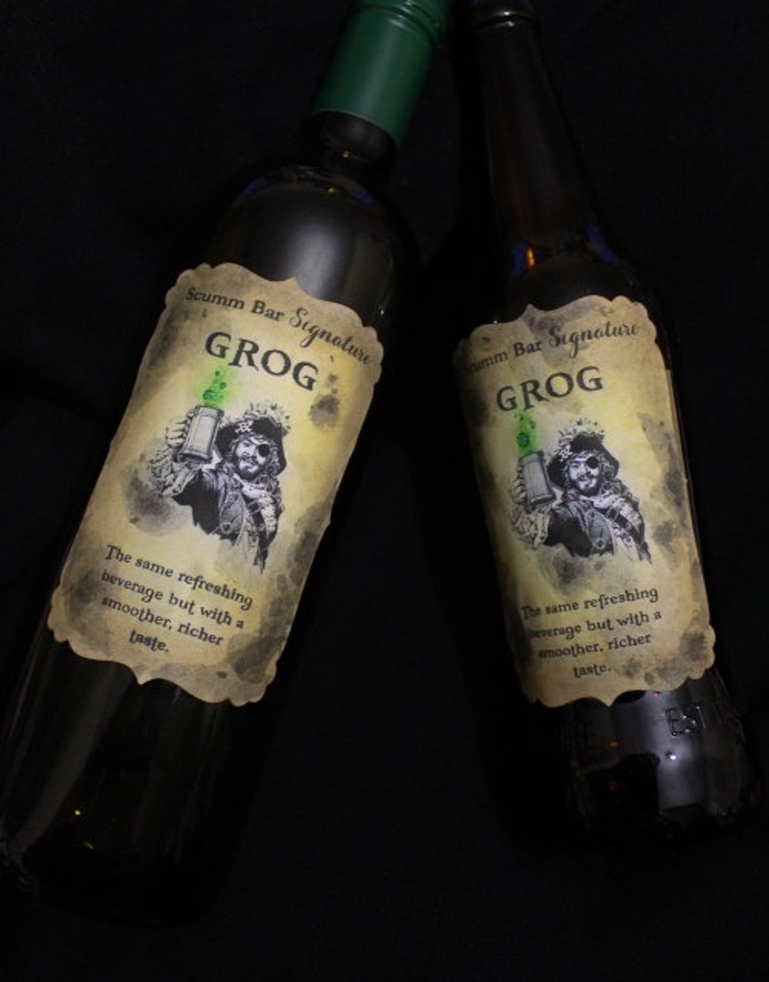 Handmade 'scumm Bar Signature Grog' Pirate Bottle Stickers Set of 8 - Etsy
