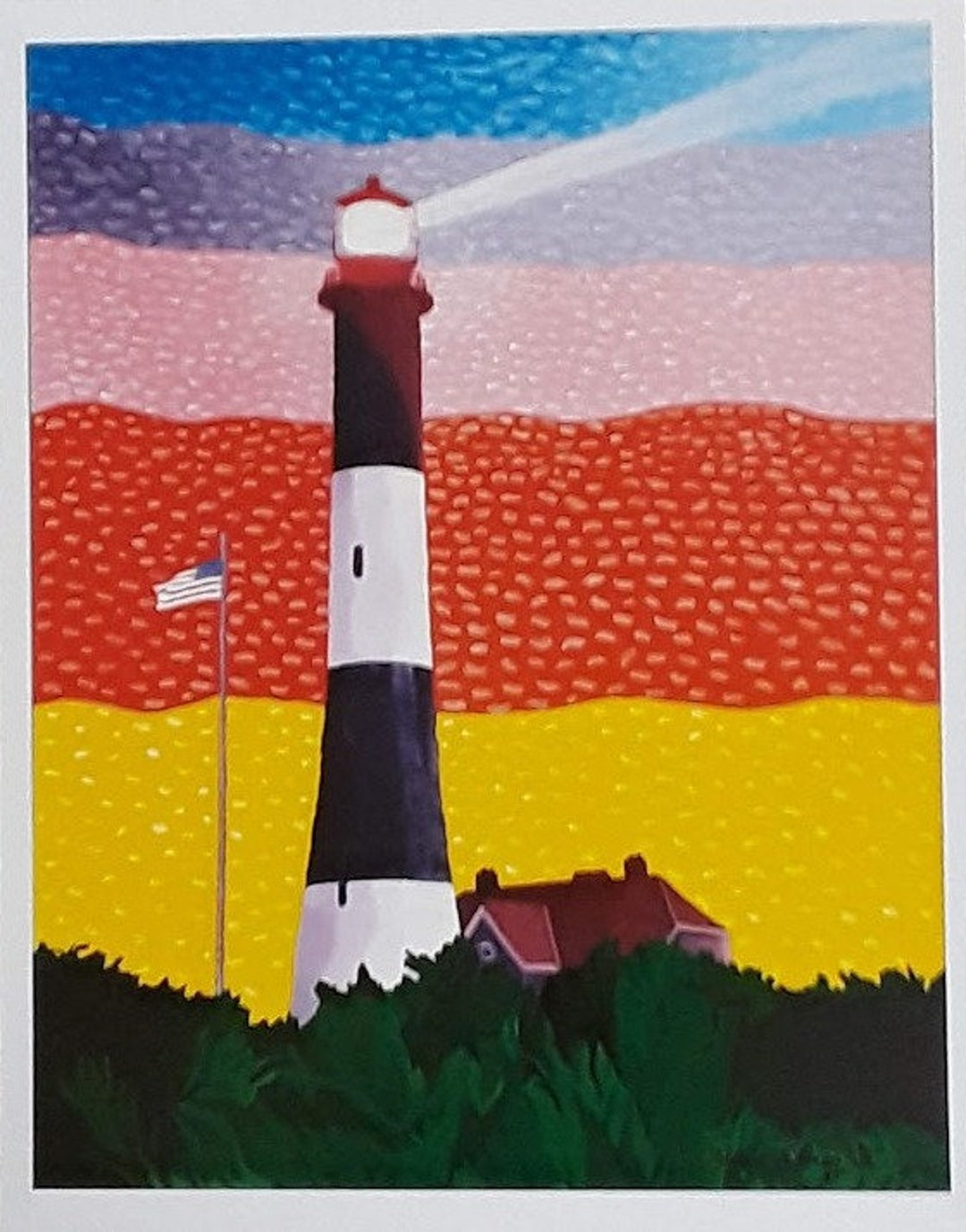Fire Island Lighthouse With Rainbow Sky 11x14 Fine Art Print - Etsy