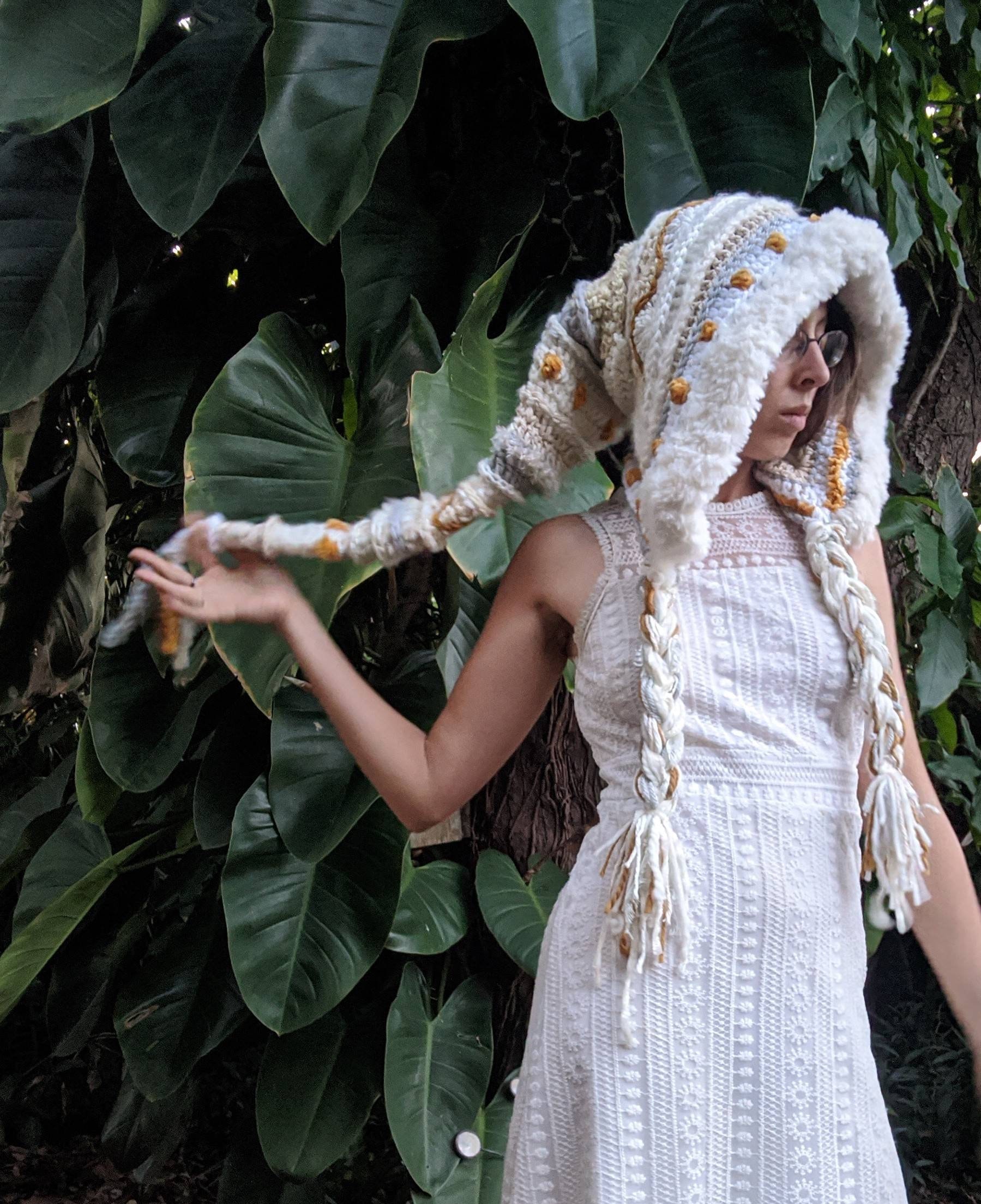 PATTERN: Fae Elf Hood / Long Pointed Hood / Freeform Crochet - Etsy ...