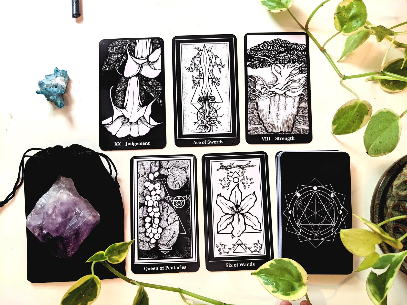 Terra: Botanical Tarot Deck / Plant Ally Deck / 78 Cards Hand Drawn ...