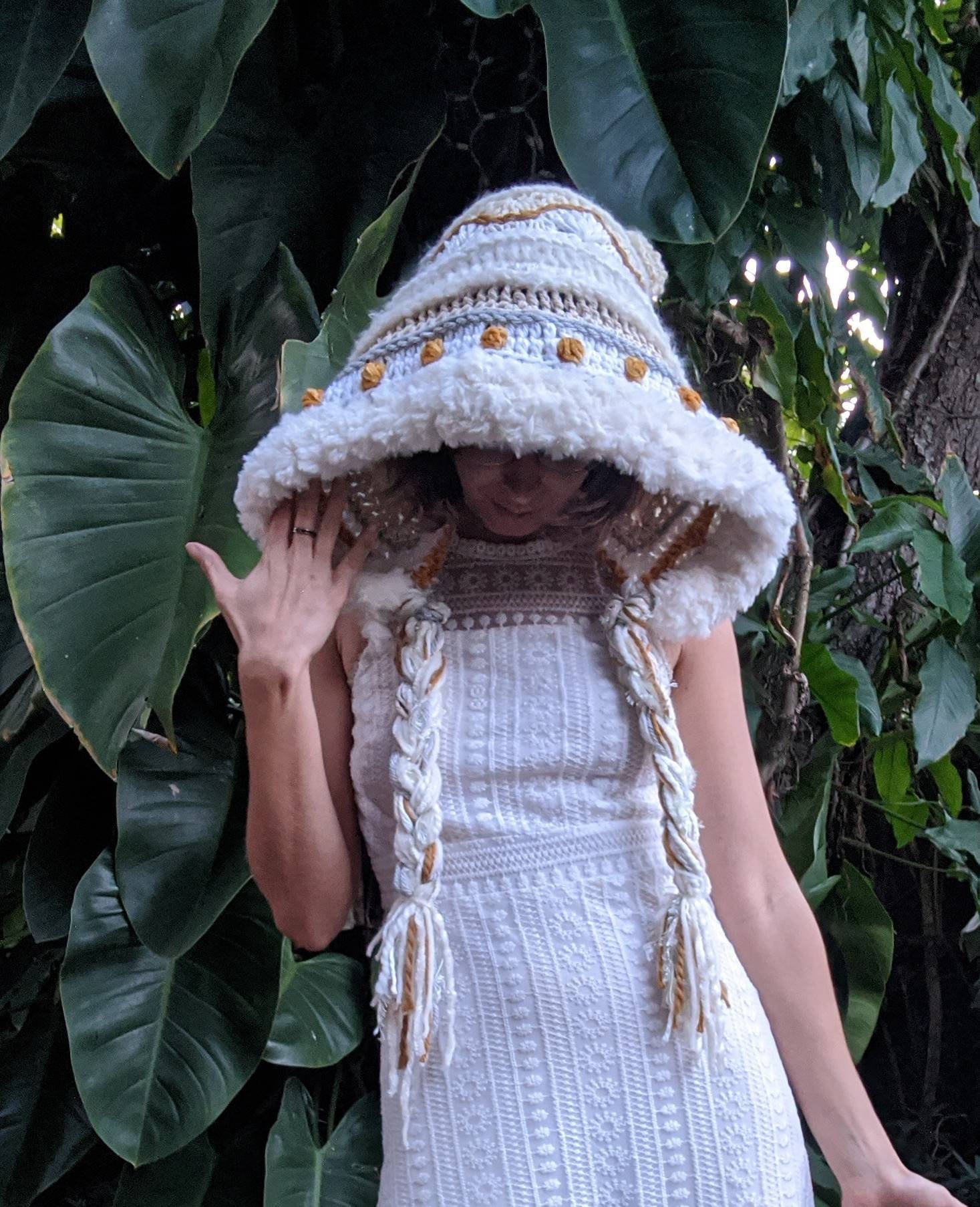 PATTERN: Fae Elf Hood / Long Pointed Hood / Freeform Crochet - Etsy UK