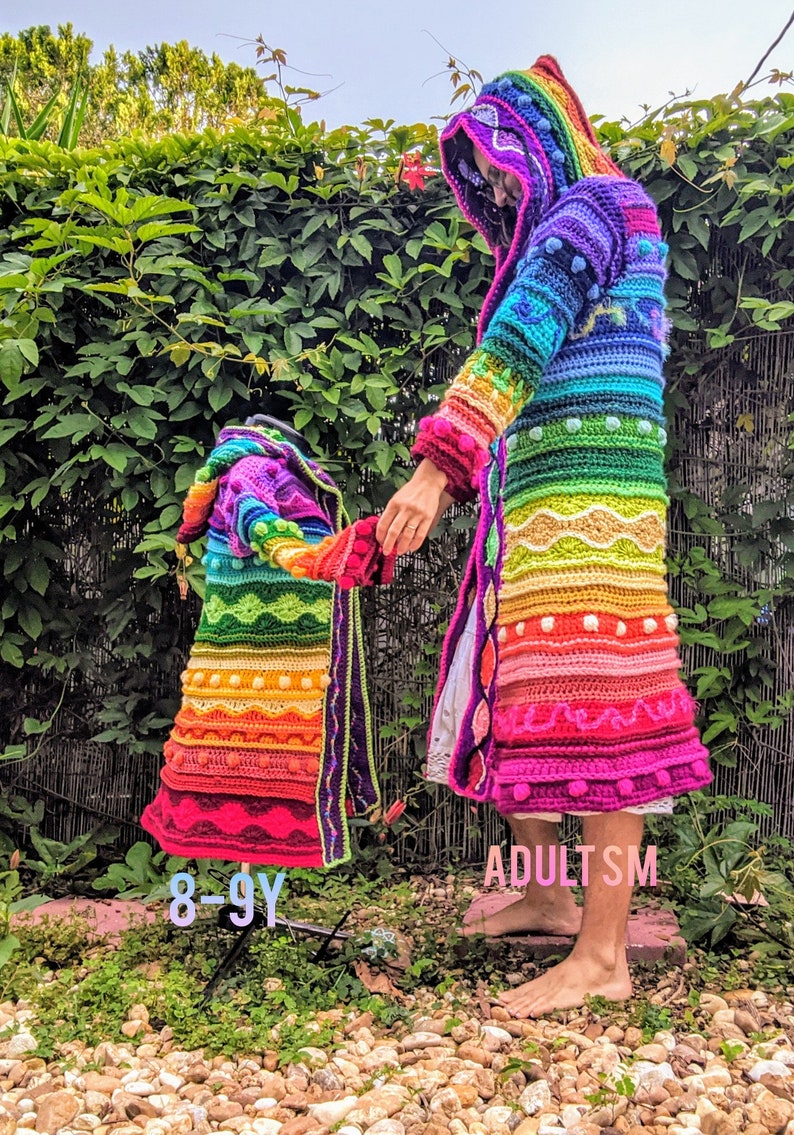 Pattern: Child's Technicolor Dream Coat / Toddler to Children's Crochet ...