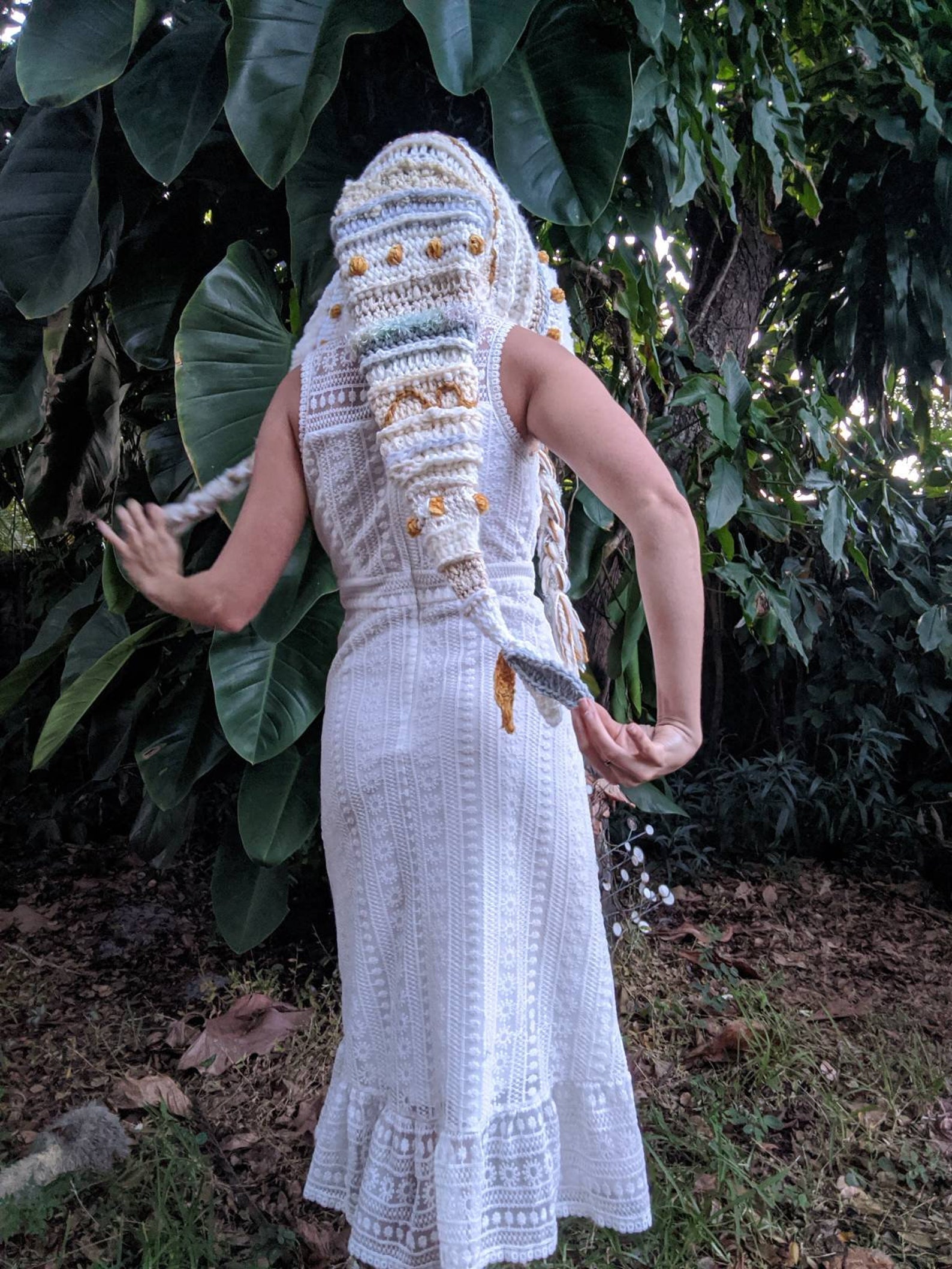 PATTERN: Fae Elf Hood / Long Pointed Hood / Freeform Crochet - Etsy UK