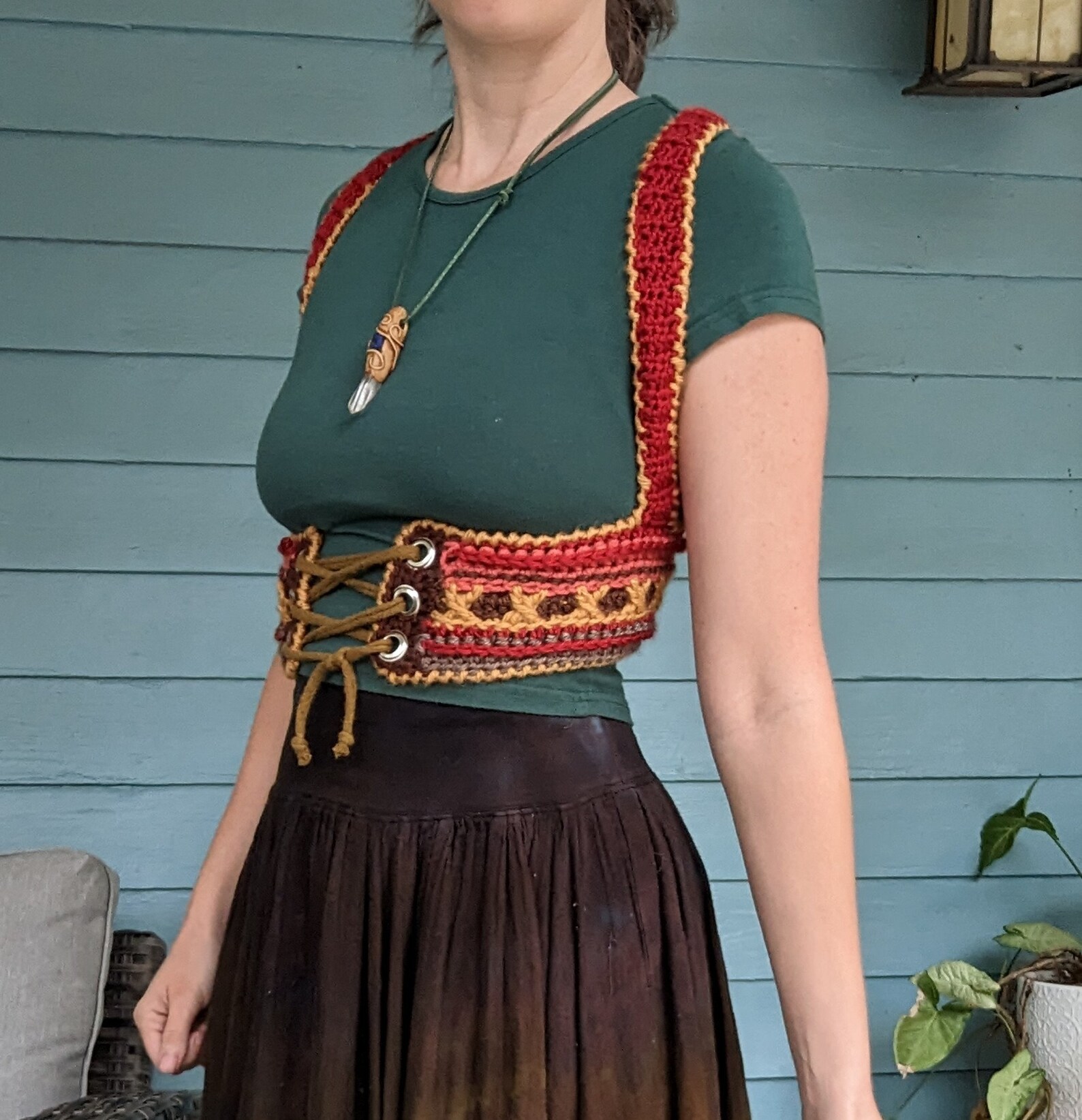 Russet Flower Forager / Crochet Underbust Vest - Etsy