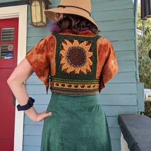 Flower Forager Crochet Sunflower Corset Vest Pattern: Underbust Top ...