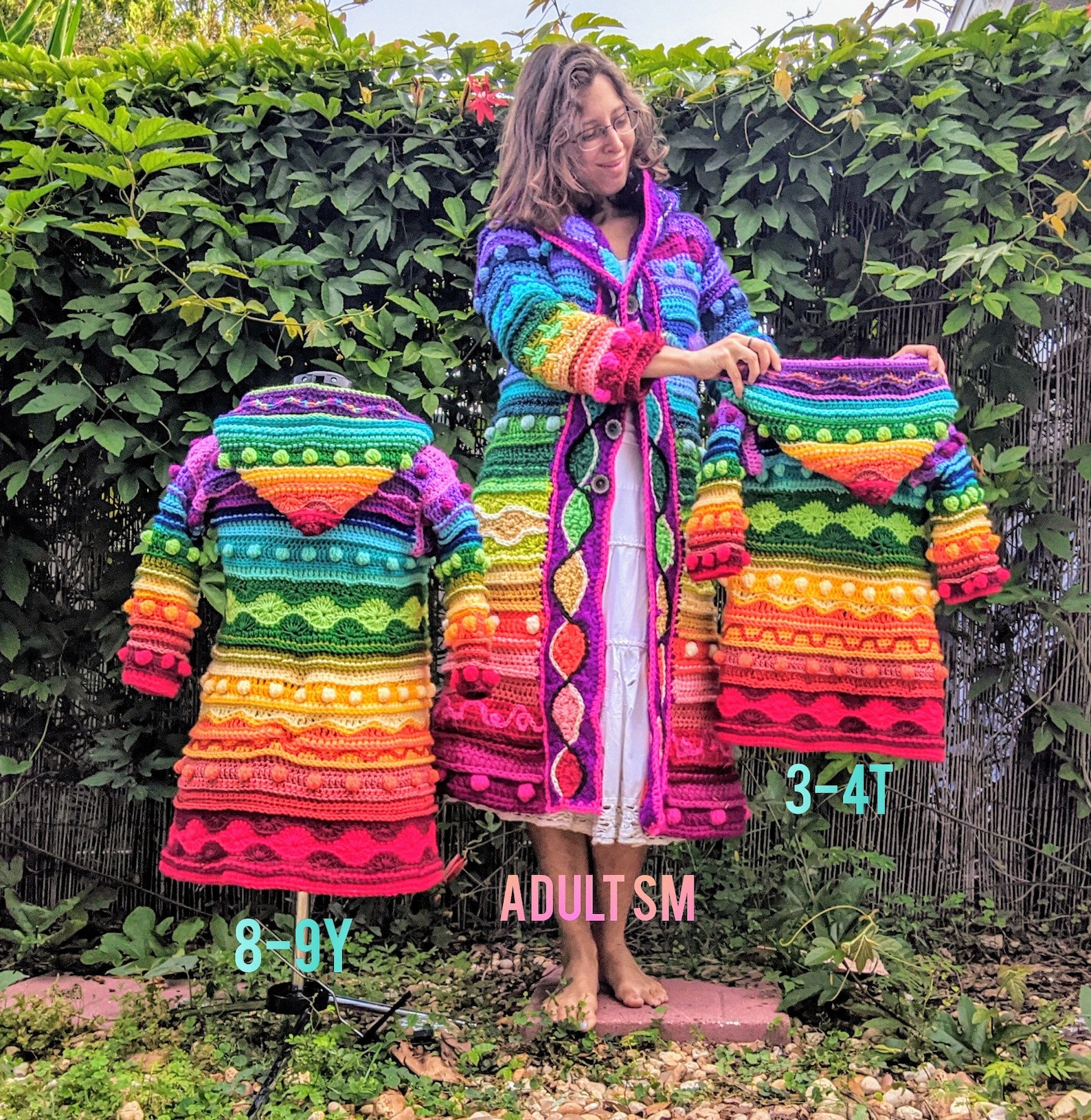 Pattern: Child's Technicolor Dream Coat / Toddler to Children's Crochet ...