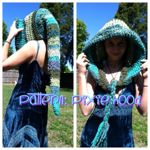 PATTERN: Pointed Pixie Hood Mid-length / Crochet Hat / PDF - Etsy