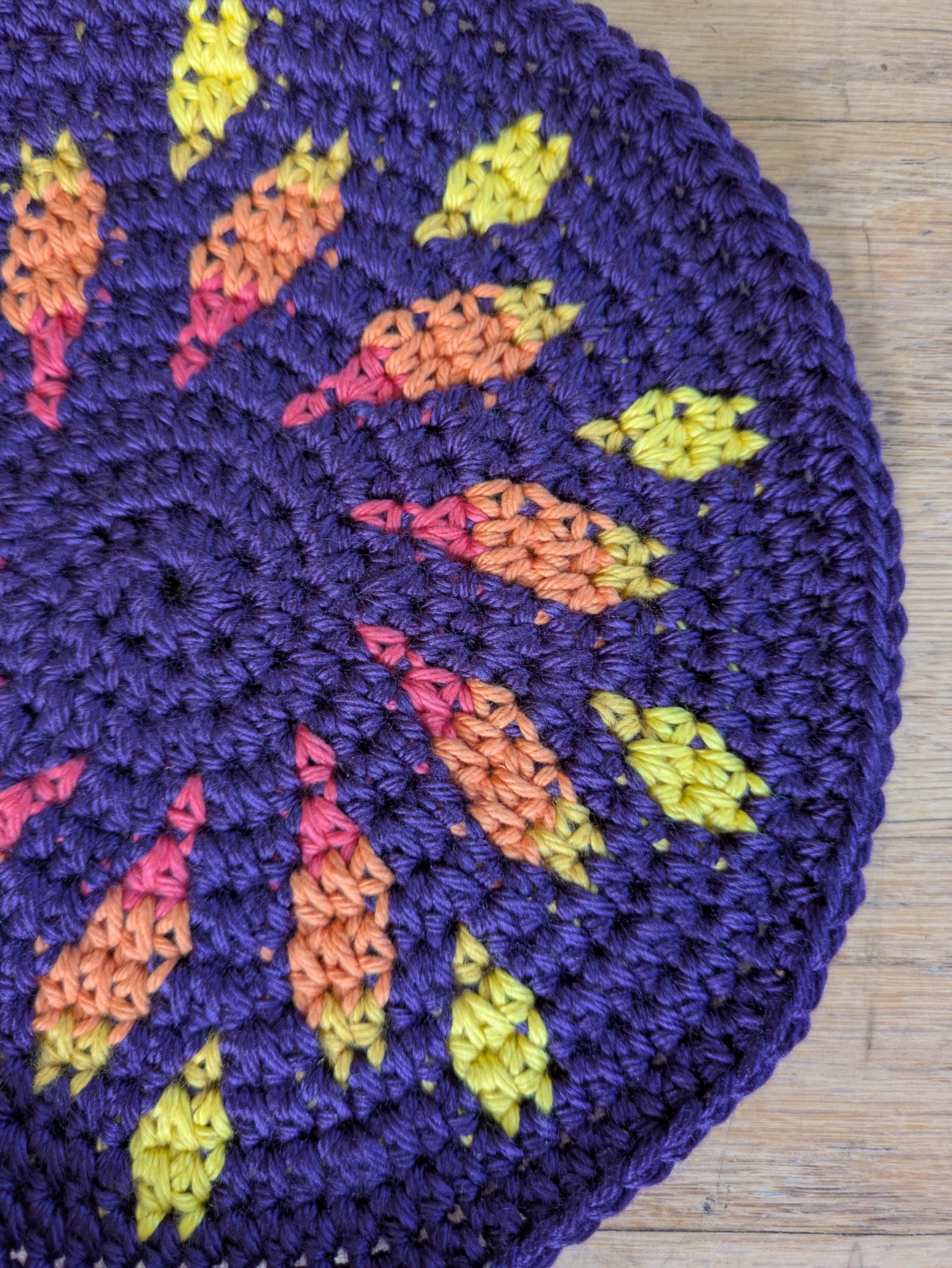 Pattern: Sunburst Mosaic Sunhat / Crochet Wide Brimmed Sunhat / PDF ...