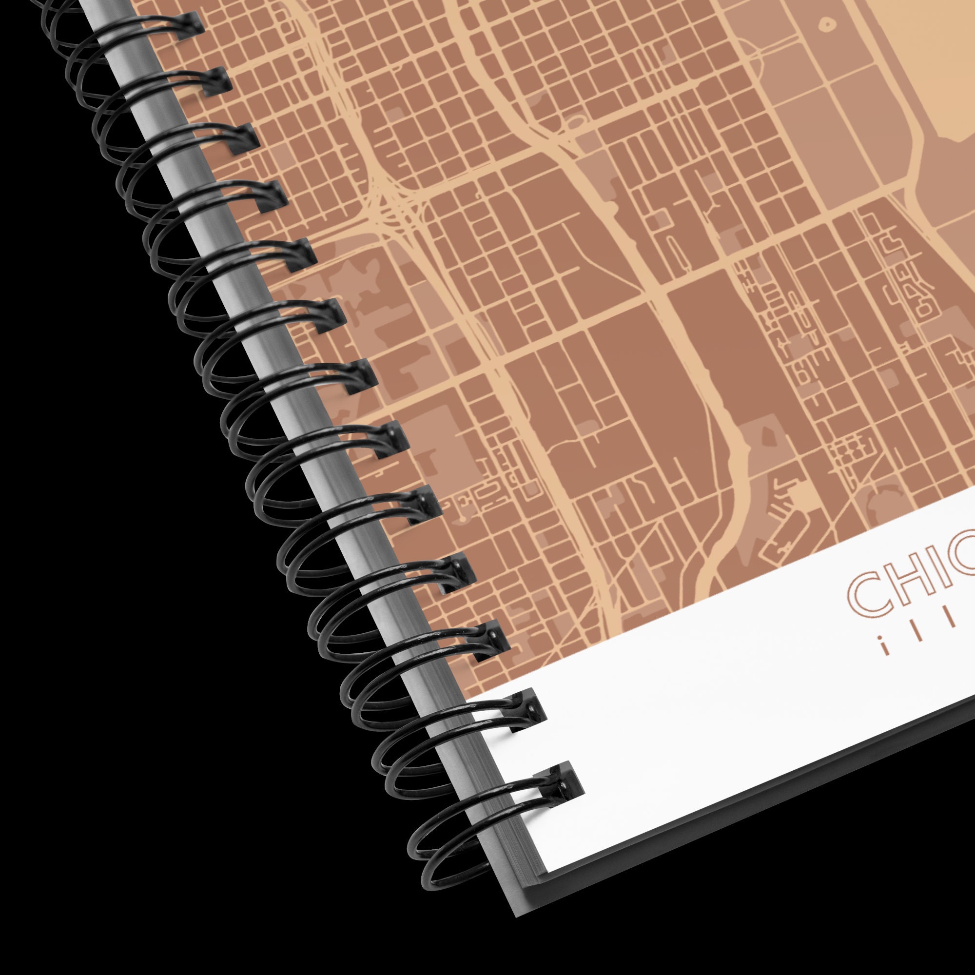Chicago Map Spiral Notebook (dotted Paper) - Beige Pink - Etsy