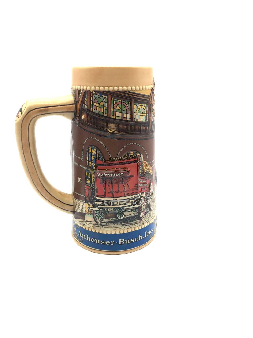 Gorgeous Clydesdale Stables Anheuser Busch Landmark Series B Beer Stein ...