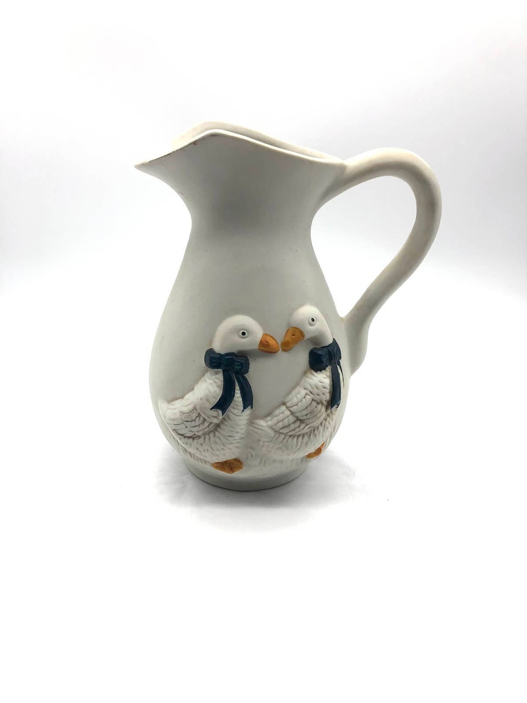 Super Cute 1980s Retro Goose Matte or Unglazed Pitcher - Etsy