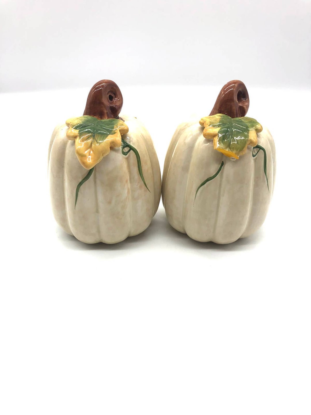 Two Beautiful Tan Ceramic Pumpkins Perfect for the Fall! ** Condition ...