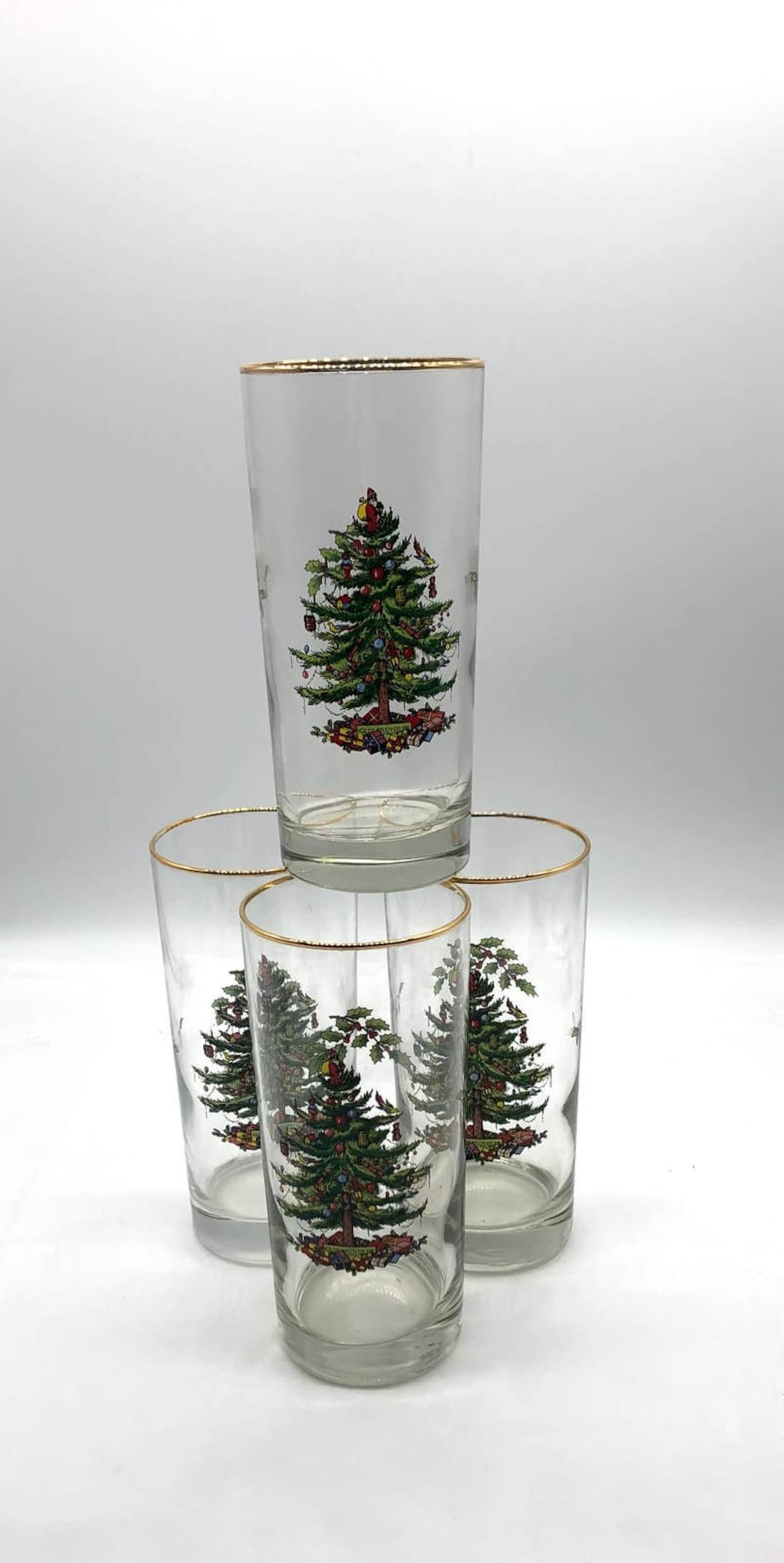 Set of 4 Gorgeous Spode Christmas Tree Glasses Holiday - Etsy