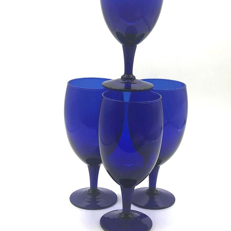 Cobalt Blue Goblets - Etsy