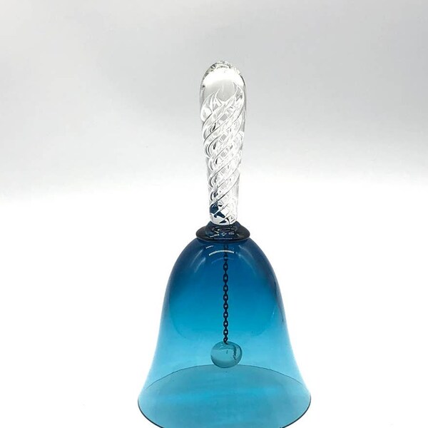Blue Glass Bell - Etsy