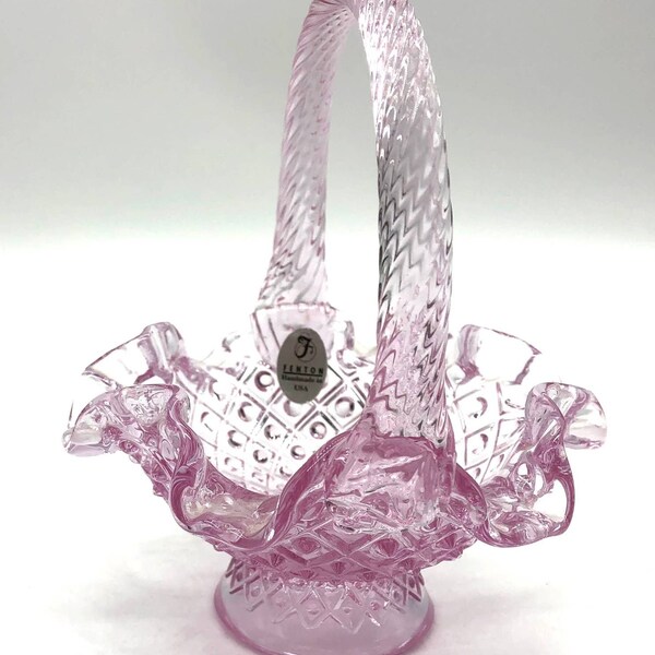 Fenton Pink Basket - Etsy