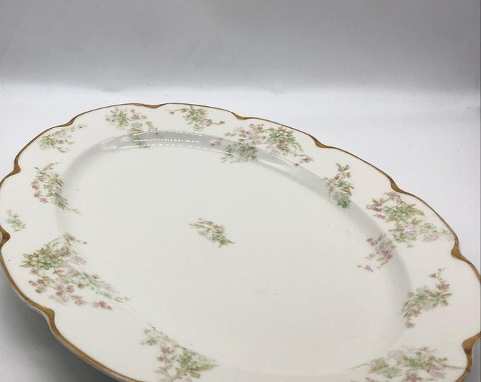 Antique Haviland Limoges Footed Round Covered Vegetable Dish, Pale Pink ...