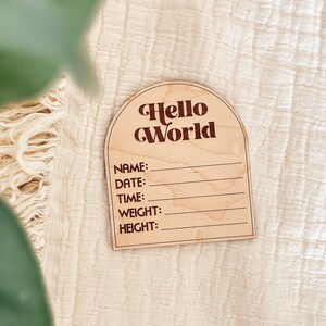 DIGITAL Hello World Sign SVG, Birth Announcement Sign SVG Glowforge ...