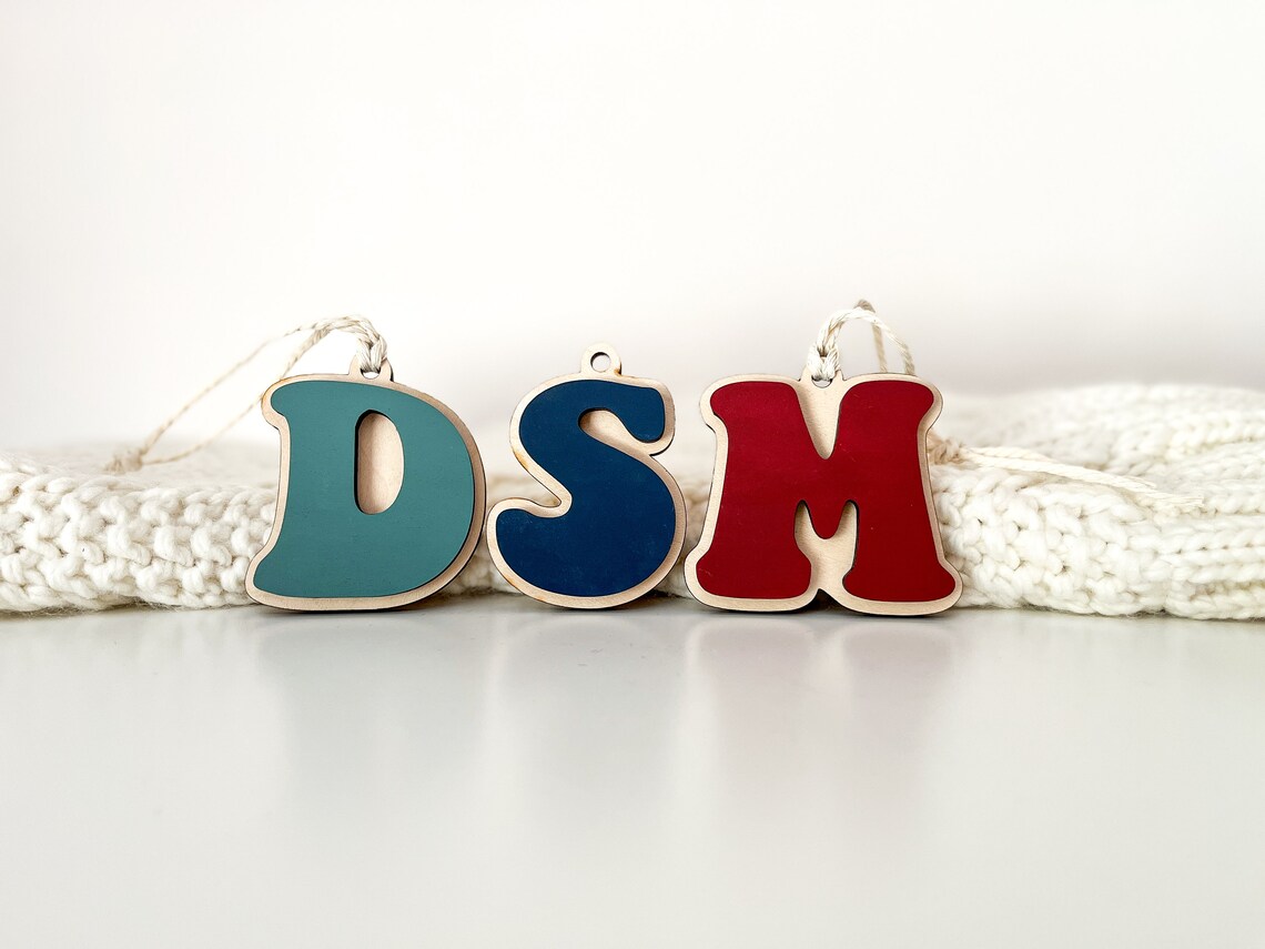 DIGITAL Layered Initials Christmas Holiday Gift Stocking Tags SVG ...