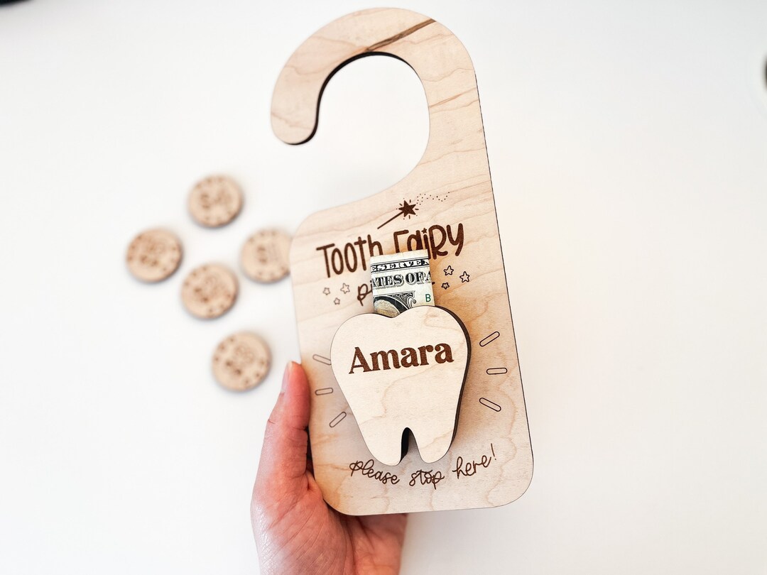 DIGITAL Tooth Fairy Pick-up Box Door Hanger With Tokens SVG - Etsy