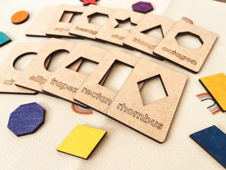 DIGITAL Shape Tiles Puzzles SVG Glowforge File Educational - Etsy