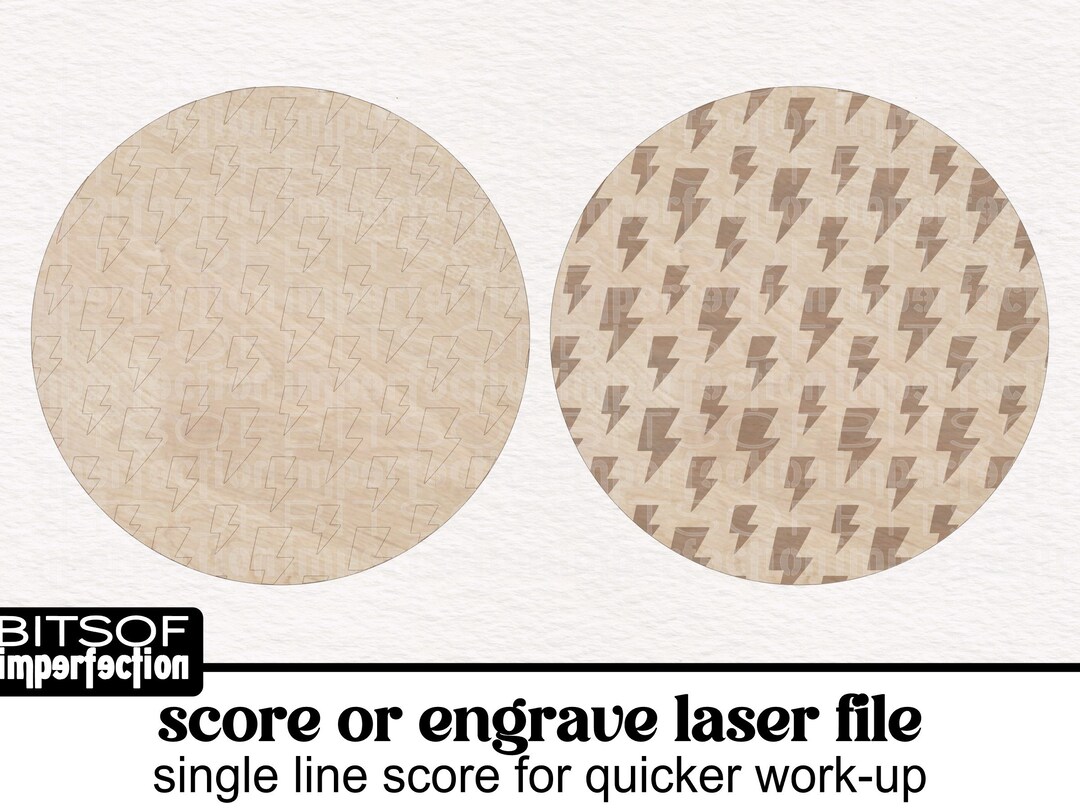 DIGITAL Single-line Score Lightning Bolt Background Laser SVG ...