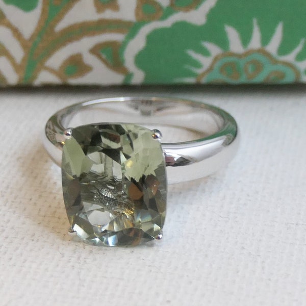 Green Amethyst Ring - Etsy