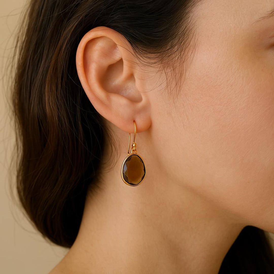 Smoky Quartz Earring for Office Wear Wear Every Day Jewelry for Work ...