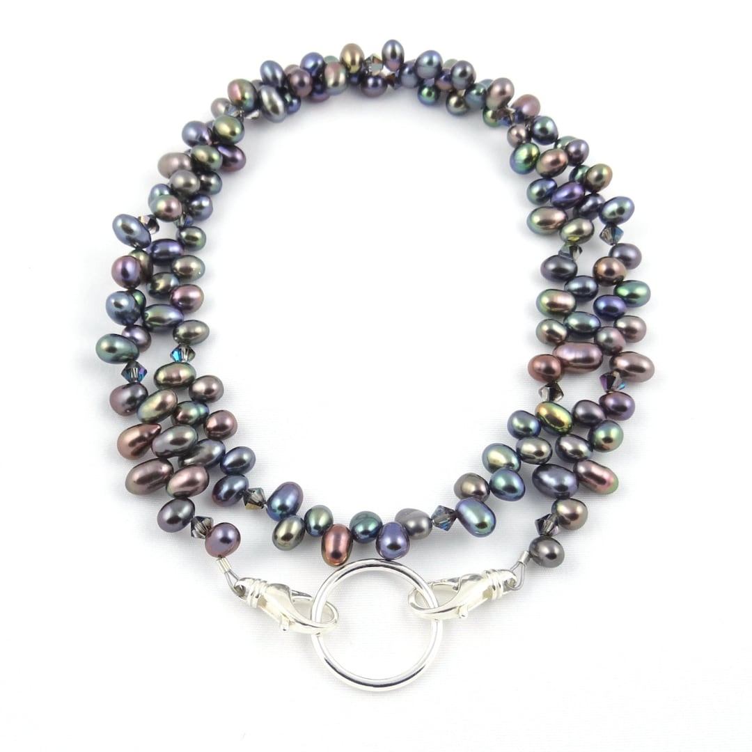 Dancing Pearls Blue-grey Eyeglass Necklace - Etsy