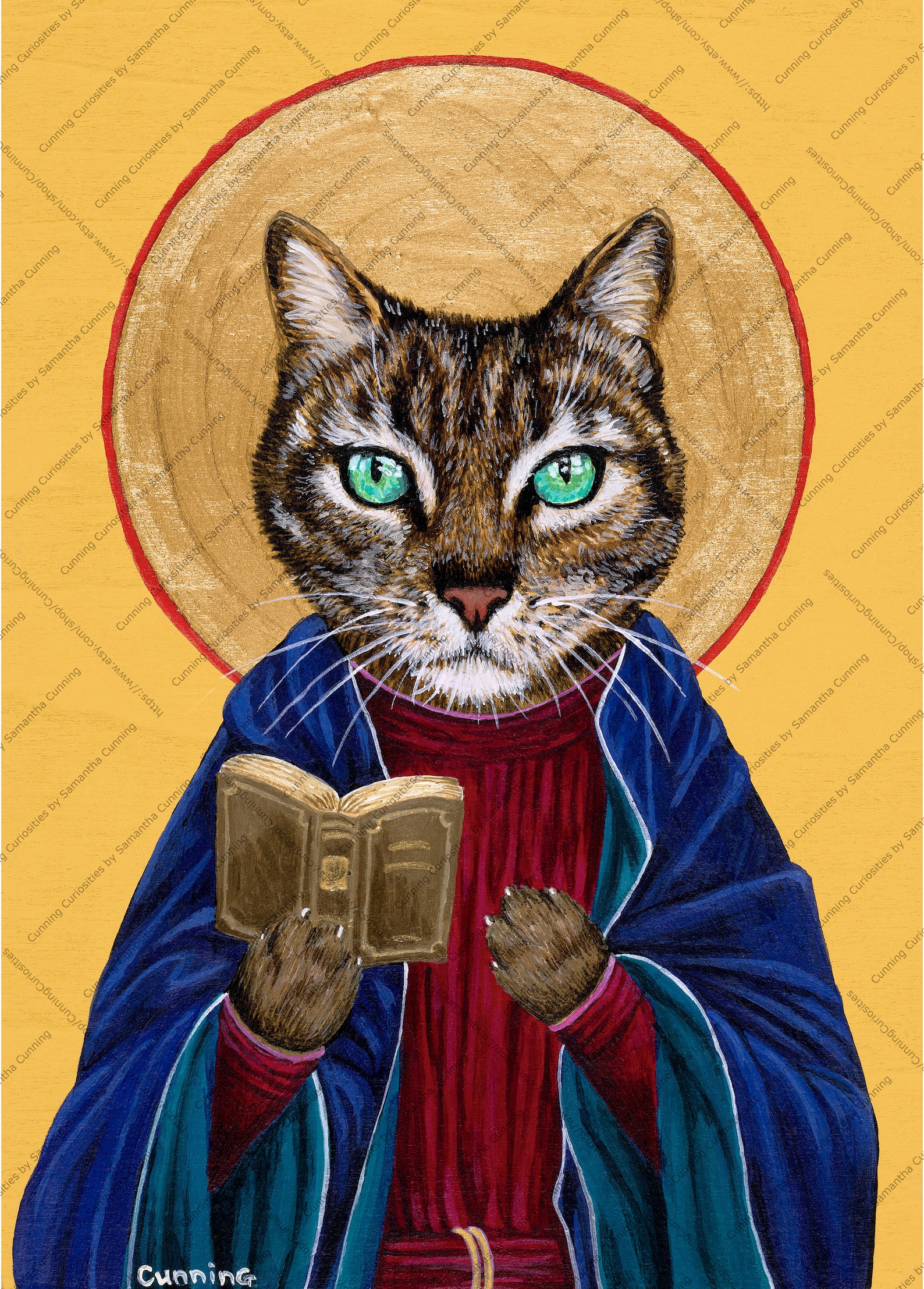 Saint Kitty of Libraries Librarians and Books - Etsy