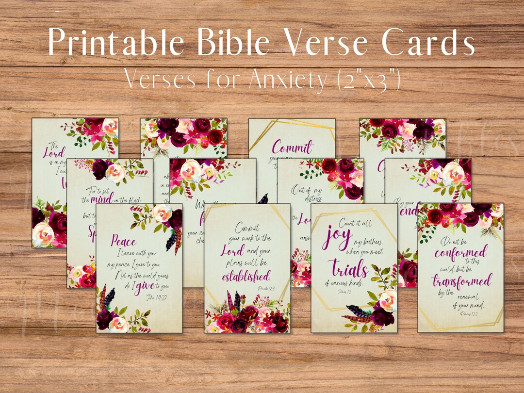 PRINTABLE Bible Verses Set of 12 Scripture Memory Cards for - Etsy