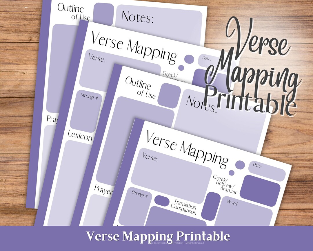 Purple Verse Mapping Printable: Scripture Study Journal (digital ...