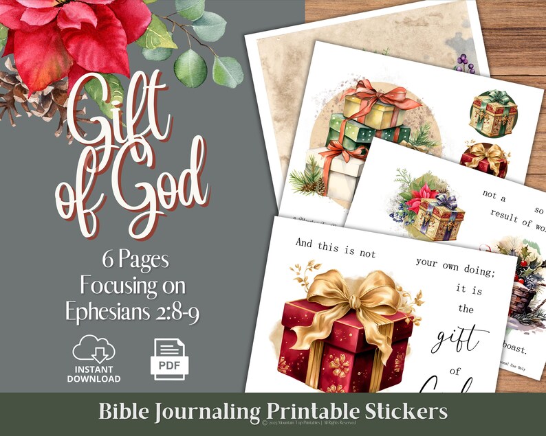 Christmas Bible Journaling Printable for Her Gift of God Digital Bible ...